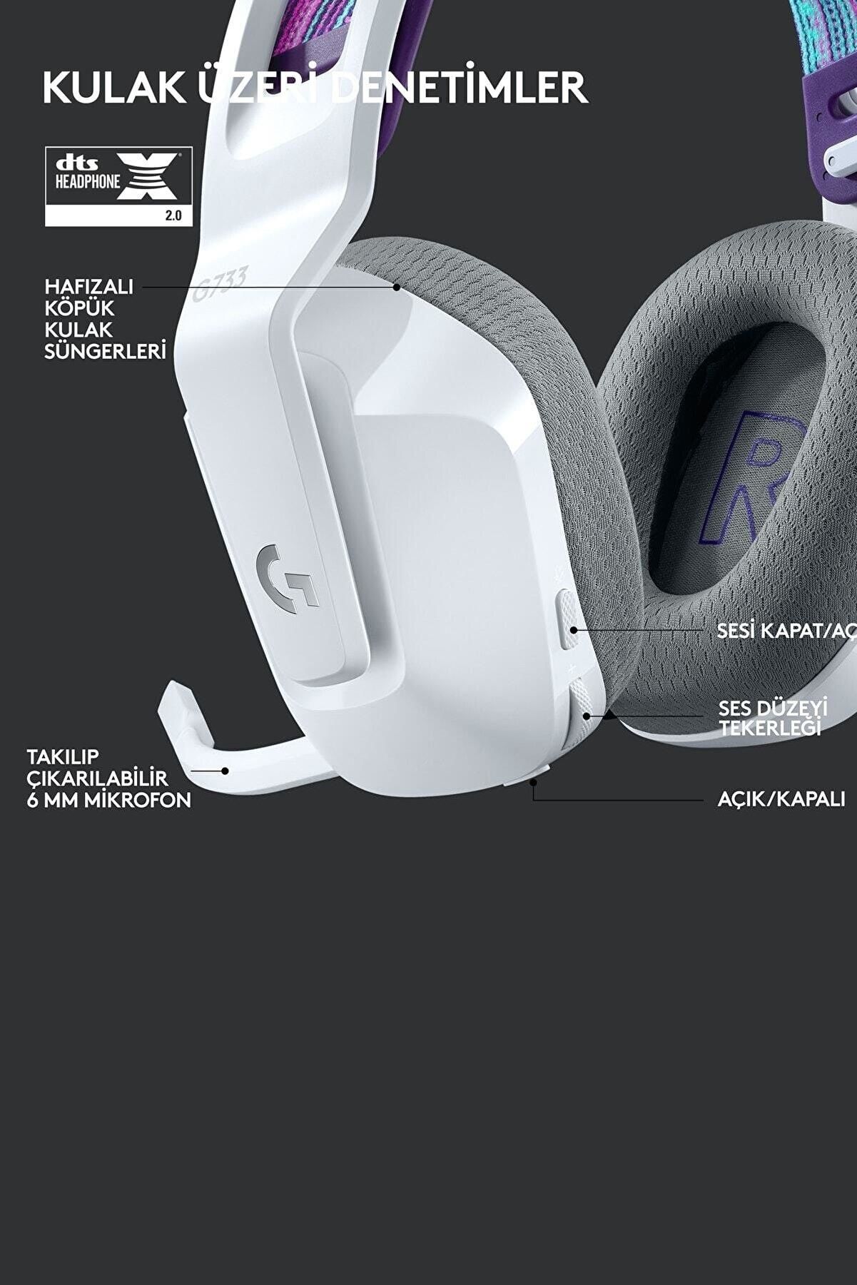 Logitech G733 LIGHTSPEED RGB Kablosuz 7.1 Surround Ses Oyuncu Kulaklığı ... Logitech G733 LIGHTSPEED RGB Kablosuz 7.1 Surround Ses Oyuncu Kulaklığı ...